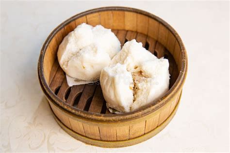 Char Siew Barbecued Pork Bun Dim Sum Of Traditional Cantonese Yum Cha