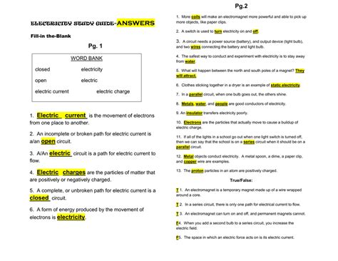 Electric Circuits Worksheets With Answers Pdf Practice Sheets For Understanding Circuits