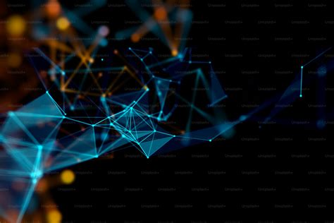 Defocus Dots And Lines Connection On Abstract Technology Background3d