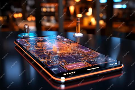 Premium Photo Futuristic Smartphone Of The Future With Augmented Reality Microchips
