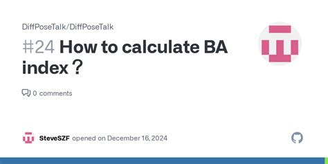 How To Calculate Ba Index？ · Issue 24 · Diffposetalkdiffposetalk · Github