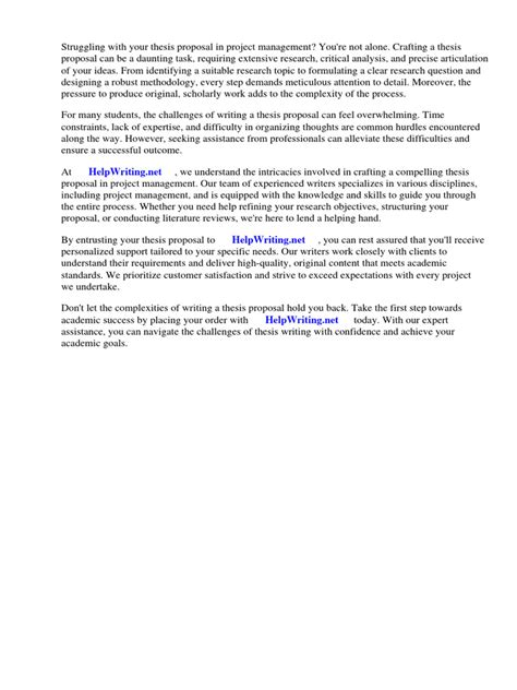 Sample On Thesis Proposalproject Management Pdf Thesis Project Management