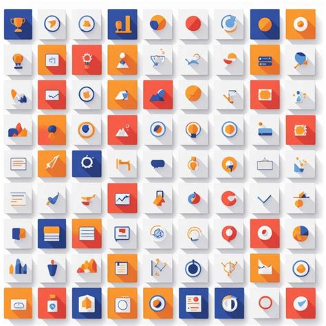 Flat Icons For Web Design Premium Ai Generated Vector