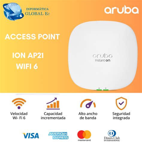 access point dual 2x2 hpe aruba instant ion ap21 wifi 6 informática