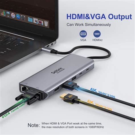 Docking Station Usb C 14 In 1 4k Hdmi And Vga Video