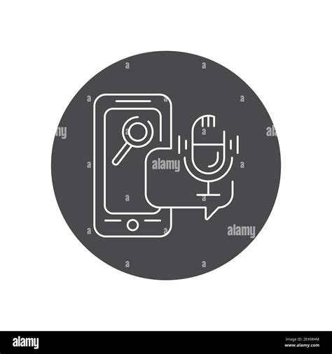 Voice Search Mobile Application In Smartphone Black Glyph Icon Pictogram For Web Page Mobile