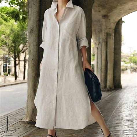 Linen Shirt Dress Etsy