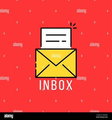 Cartoon Email Inbox With Yellow Envelope Stock Vector Image And Art Alamy