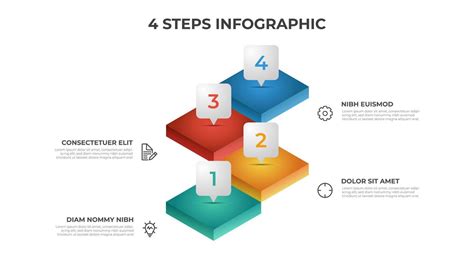 Steps Infographic Element Template With Stack Of Stairs Layout