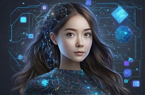 Premium Photo Technology Girl Is A Female Body Robot Generated Ai