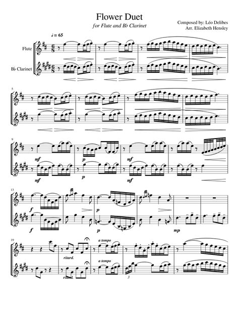 Clarinet And Flute Duets Sheet Music At James Mansell Blog