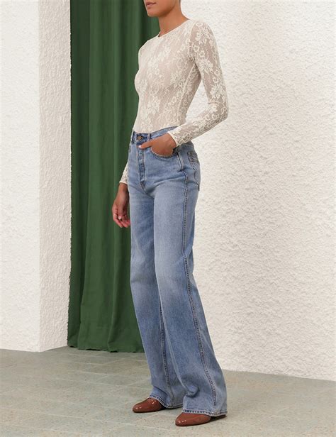 Lace Bodysuit Cream Online Zimmermann