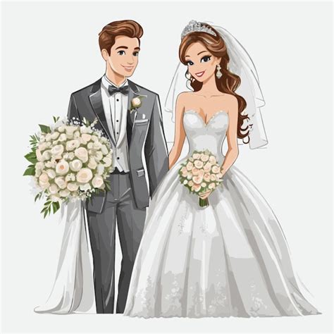 웨딩 드로잉 터 프리미엄 벡터