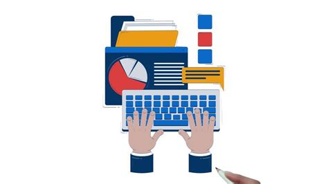 Business Task Management Hand Drawn Whiteboard Animation Project Manager Hands Typing On