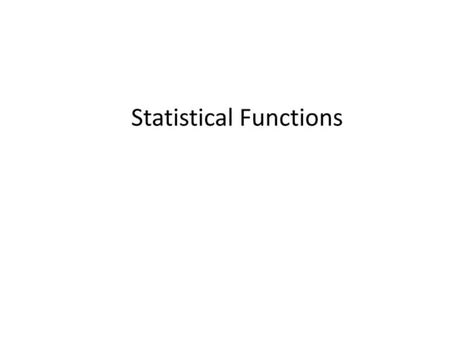 1 Statistical Functions In Excel Pdf