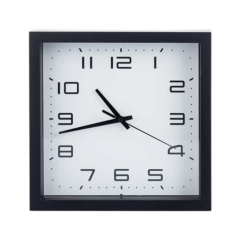 Clocks Home Co Theo Square Wall Clock Black