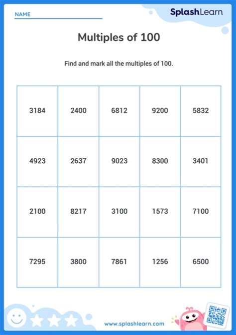 Multiples Of 100 — Printable Math Worksheet Worksheets Library