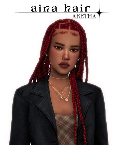 Aina Braids Arethabee Sims Hair Sims 4 Black Hair Womens Hairstyles