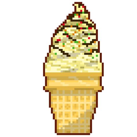 Pixelated Vanilla Tasty Ice Cream 29722725 Png