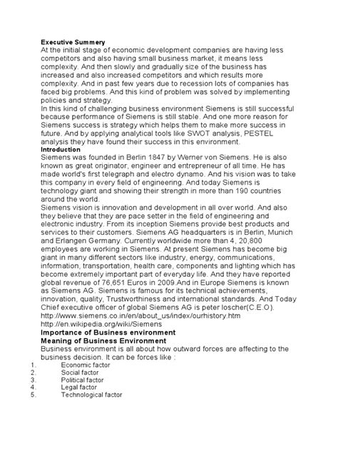 Siemens Strategy And Pestle Analysis Pdf Siemens Strategic Management