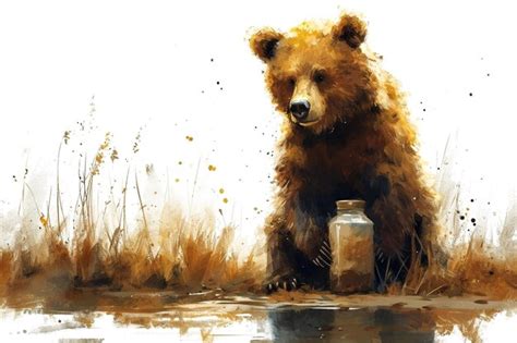 Premium Photo Cute Bear Watercolor Painting
