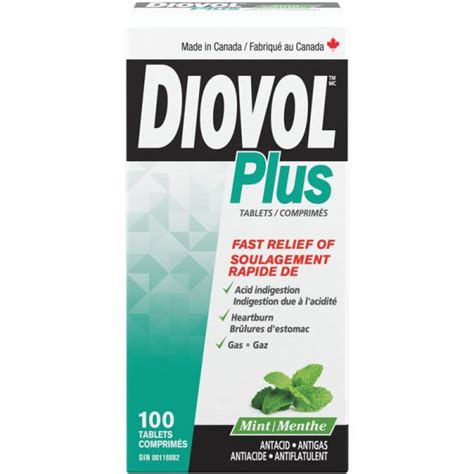 Diovol Plus Mint Tablets 100 Tab Ctc Health