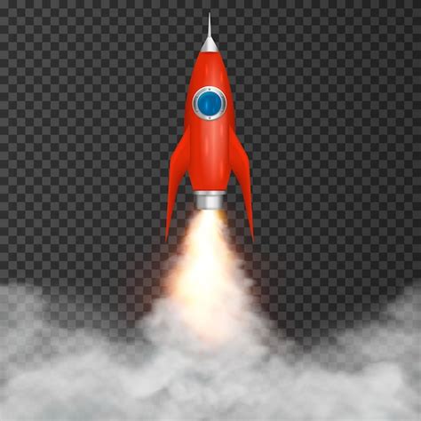 Premium Vector Rocket Launch Take Off Digital Rocket Isolated On