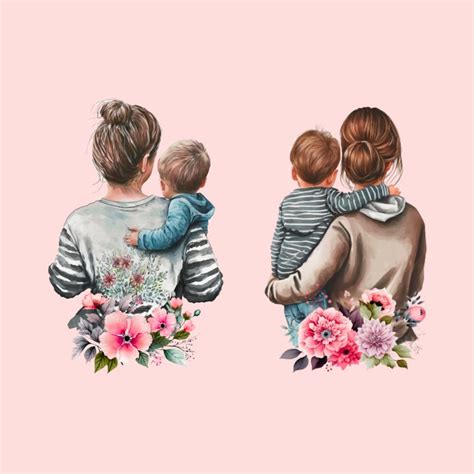 11 PNG Mother Son Clipart Mother And Son Clipart Bundle Etsy