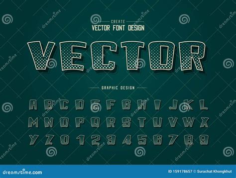 Halftone Circle Font And Alphabet Vector Digital Cartoon Bold Typeface And Number Design