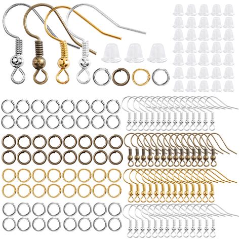300pcs Earrings Set Hypoallergenic Earring Hooks Jump Rings Clear