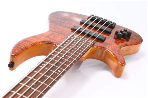 New York Bass Works Cremona 5 Burl 5 String Lefty Bass Guitar W Case