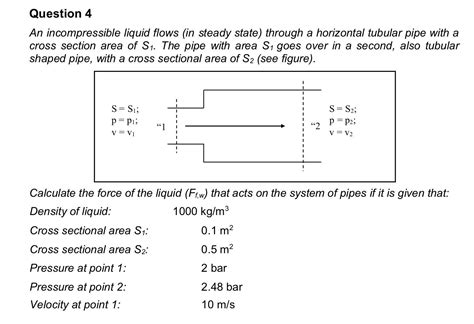 Solved An Incompressible Liquid Flows In Steady State