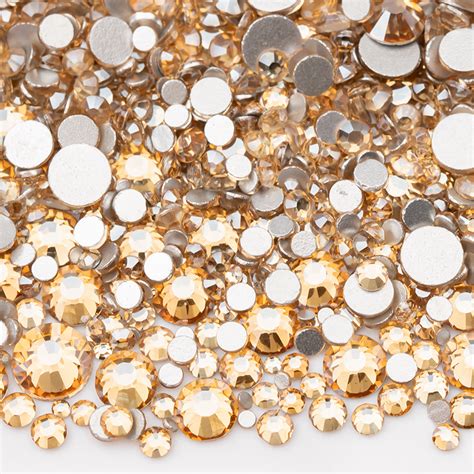 Crystal Gold Shadow Glass Flatback Rhinestones Sassy Cow Co