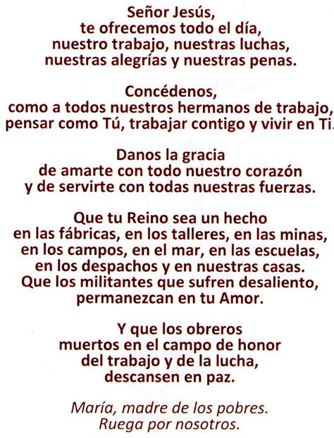Oración a Jesús Obrero