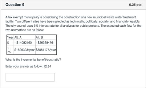 Solved A Tax Exempt Municipality Is Considering The