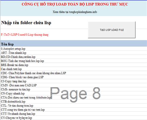 quản lý autolisp với excel