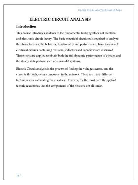 Electric Circuit Analysis Complete Pdf Electric Motor