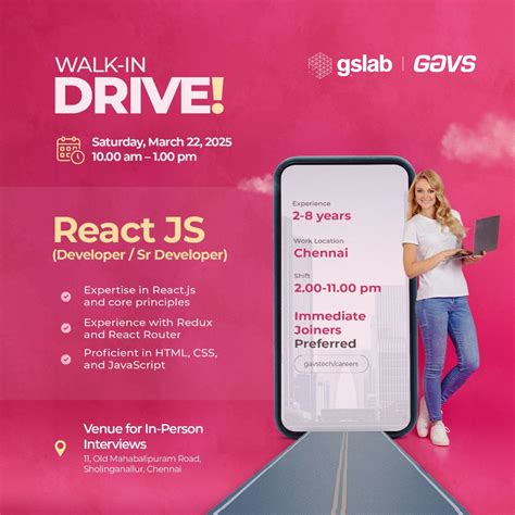 Reactjs Chennaiitjobs Walkindrive Developer Gslabigavs Gs Lab