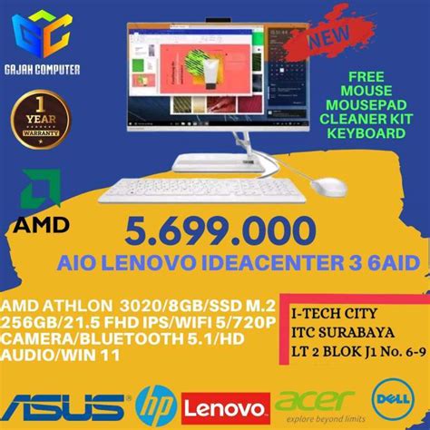 Jual Lenovo Ideacentre Aio Aid Di Seller Gajah Computer Kapasan Kota Surabaya Blibli