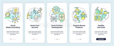 In Demand Small Business Ideas Onboarding Mobile App Screen Stock Vector Illustration Of Trend