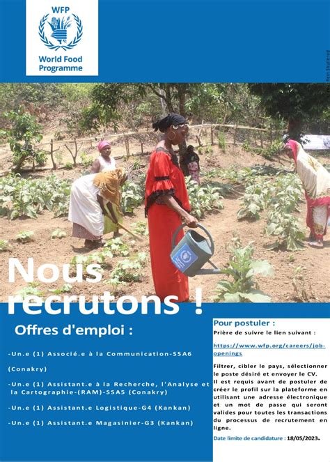 Republication Avis De Recrutement Du PAM Journal Hebdo Et