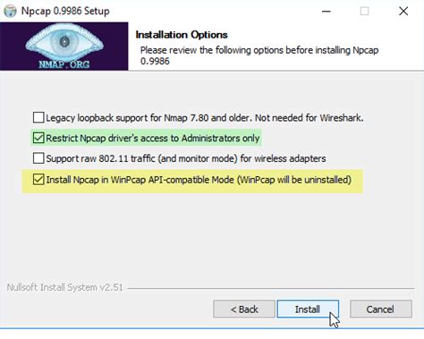 WinPcap Npcap Installation WinPcap For Windows 10 WinPcap Npcap Is