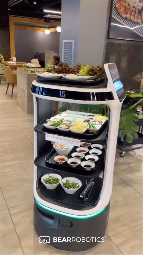 베어로보틱스 서빙로봇 서비 푸짐하게 한 상 가득 차려지는🍽️ 한식 메뉴를 서빙할 때 여러 번 왔다 갔다 해야 해서 번거로움이 많으시죠 ⠀ 4단 트레이를 갖춘 서비