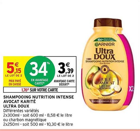 Promo Shampooing Nutrition Intense Avocat Karité Ultra Doux Chez Intermarché Icataloguefr