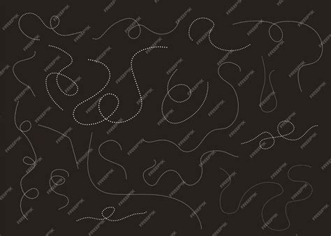 premium vector hand drawn dotted line wave and curve design element
