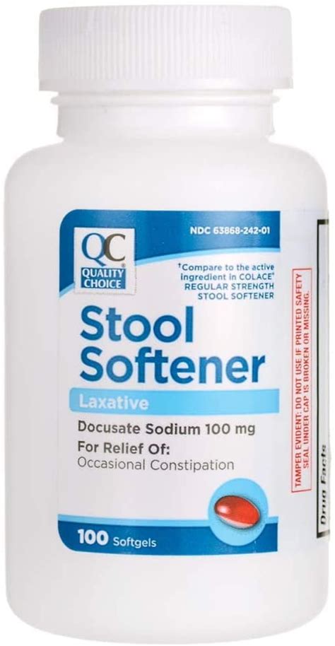 2 Pack Quality Choice Stool Softener Laxative 100 Softgels