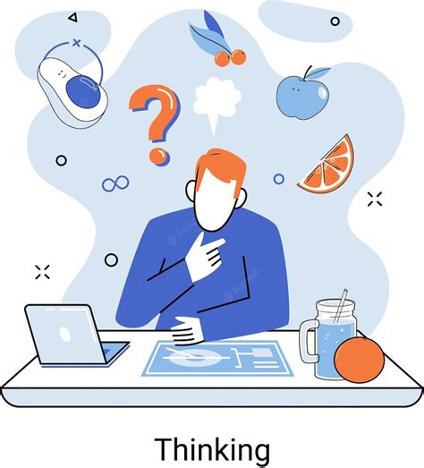 Premium Vector Problem Solving Concept Man Thinking Sitting At Table