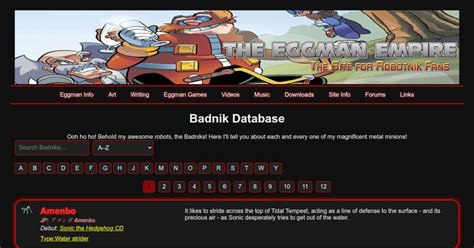 Badnik Database The Eggman Empire