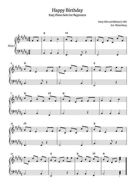 Happy Birthday Piano Solo Digital Sheet Music Sheet Music Plus