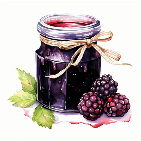 Premium Photo Beautiful Blackberry Jam Jar Clipart Illustration